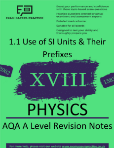AQA A Level Physics Revision Notes For Exam Papers Practice