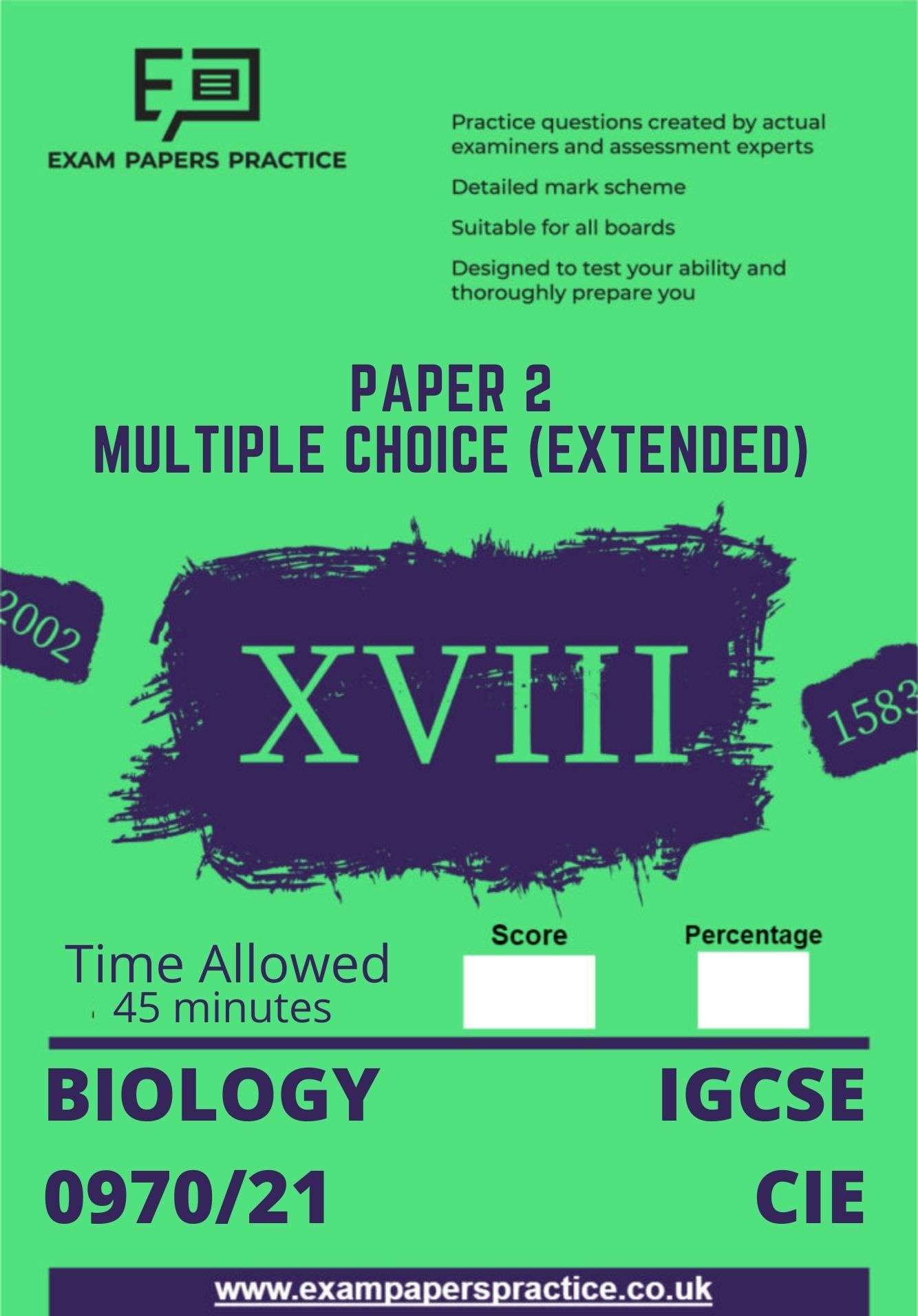 IGCSE CIE Biology 0970 Practice Papers