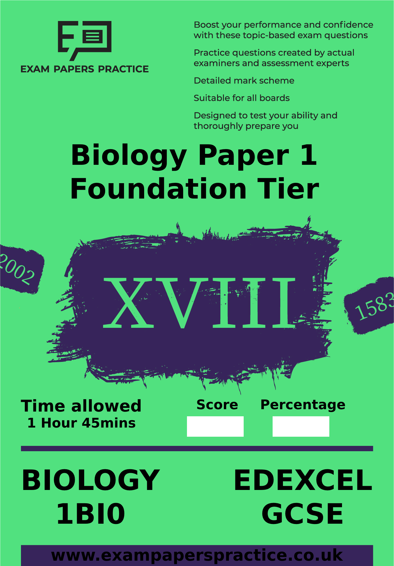 Edexcel GCSE Biology Practice Papers & Marks Scheme