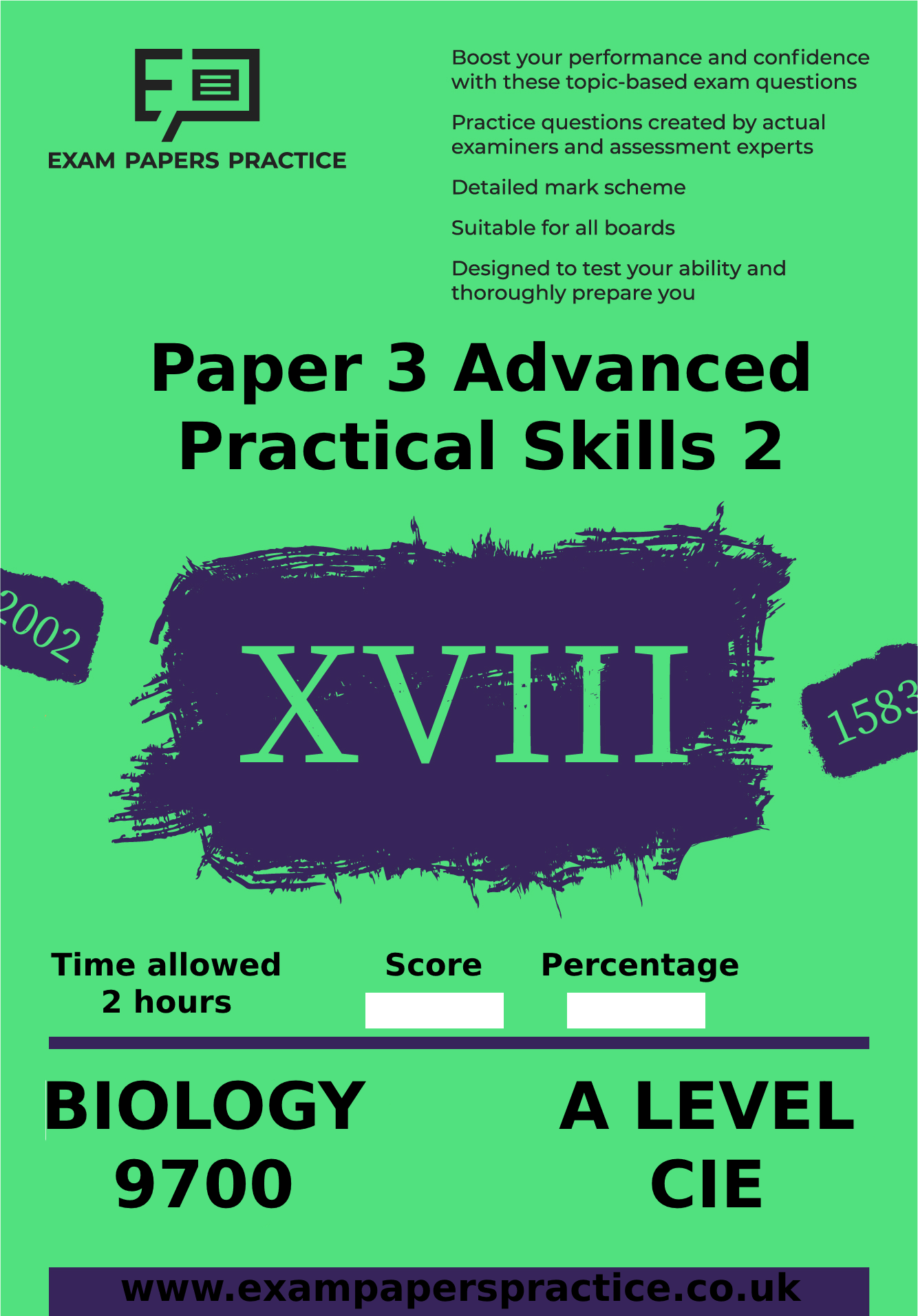 CIE A Level Biology 9700 Practice Papers & Mark Scheme