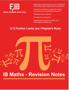 DP IB Mathematics (Analysis & Approaches) HL Revision Notes