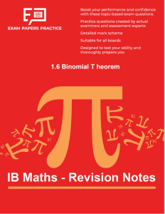 DP IB Mathematics (Analysis & Approaches) HL Revision Notes